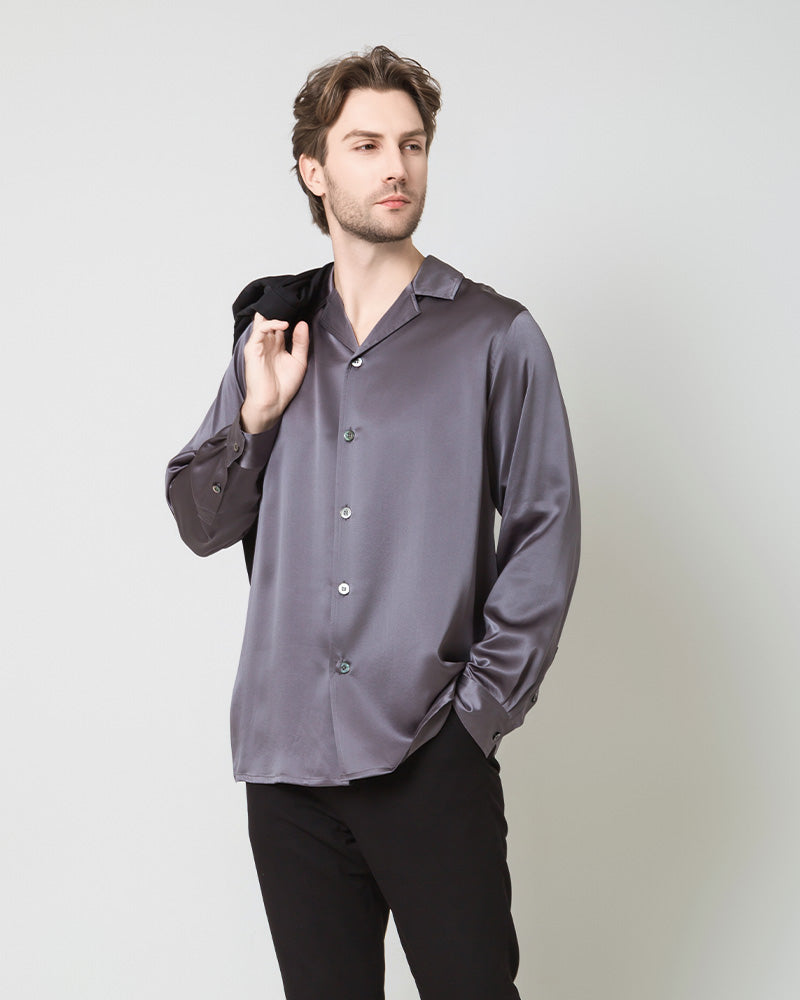 DAISYSILK Men's Pure 100% Silk Classic Business Shirt